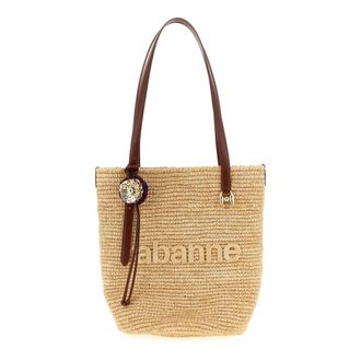 Paco Rabanne Natural Raffia Tote Bag - - Bags - Damen - Beige - ONE SIZE