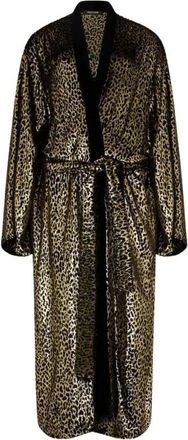 Roberto Cavalli Femme, Manteaux, Noir, Taille: 40 FR Fil Coup&eacute; Leopard Print Coat