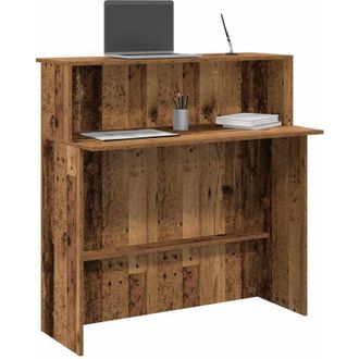 vidaXL Vidaxl - Bureau de r&eacute;ception vieux bois 100x50x103,5cm bois ding&eacute;nierie
