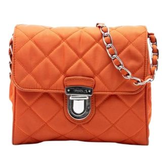 Prada Sac bandouli&egrave;re matelass&eacute; Pre-owned - Femme - Pre-owned - Orange - Taille: ONE Size
