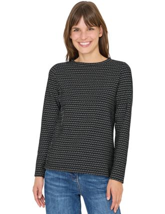 Cecil Damen 3228679 Two-Tone Strukturshirt, Schwarz, XXL