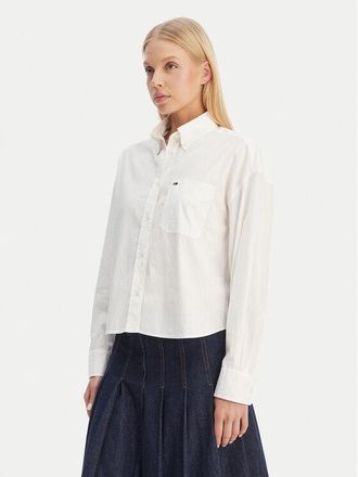 Tommy Jeans Hemd DW0DW22766 &Eacute;cru Regular Fit