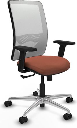 Piqueras y Crespo Schreibtischstuhl Zulema mit 2D-Armen, h&ouml;henverstellbare Lendenwirbelst&uuml;tze, ausgestattet mit Sincro 3 Positionen und Schneideschaum, Wei&szlig;/Braun