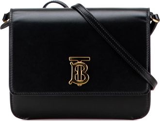 Burberry Hobo Bags - Mini Leather TB Monogram Flat Crossbody - Gr. unisize - in Schwarz - für Damen