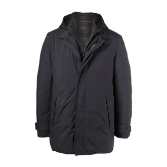 Moorer Raffaello Gef&uuml;tterter Kapuzenmantel - - Jackets - Herren - Blau - XL