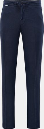 04651/ Herren - Leinen-Joggpants Linen Pants navy
