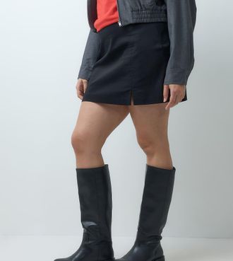 Asos Curve Cerys bottes d&eacute;quitation montantes chunky &agrave; enfiler en noir