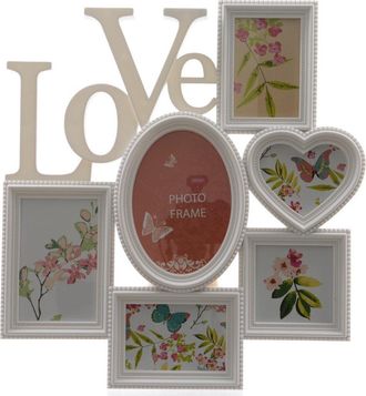 K&S Fotorahmen Bilderrahmen Multirahmen Bildergalerie Herz Love wei&szlig;