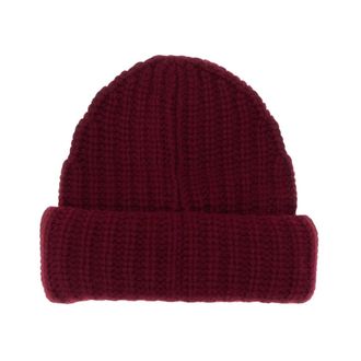 Lisa Yang Femme, Accessoires, Rouge, Taille: S Bonnet en cachemire c&ocirc;tel&eacute; &eacute;pais