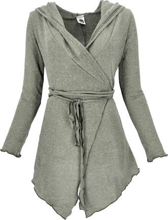 Guru Shop Pixi Wickel-Strickjacke - Khaki, Damen, Baumwolle