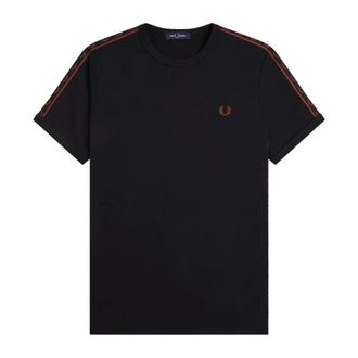 Fred Perry Ringer T-Shirt - - Tops - Herren - Schwarzk - 2XL