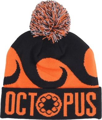 Octopus Schwarz/Orange Pom Pom Logo Beanie - - Accessories - Herren - Mehrfarbig - ONE SIZE