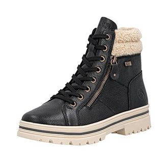 Remonte Femme D2u74 Bottes &agrave; Lacets, Noir, 43 EU
