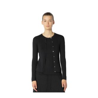 Sminfinity Silky Rib Crew Jacke - - Knitwear - Damen - Schwarzk - L