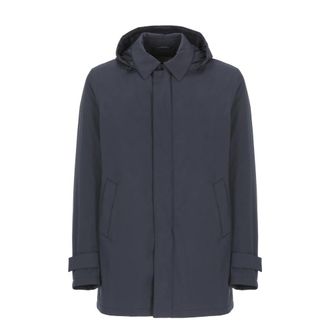 Herno Blaue Daunenjacke mit Abnehmbarer Kapuze - - Jackets - Herren - Blau - L