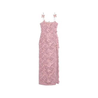Blumarine Femme, Robes, Violet, Taille: 40 FR Robe Longue en Dentelle Macram&eacute;