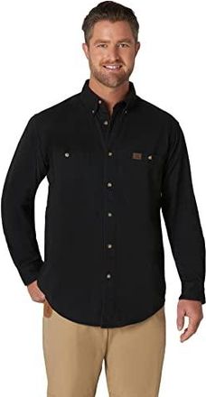 Wrangler Veste à Manches Longues Logger Twill pour Homme, Noir, XXL