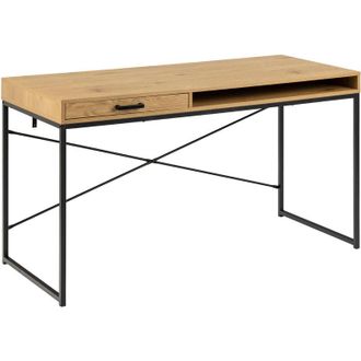 ebuy24 Sea Schreibtisch 1 Schublade, 1 Fach natur, schwarz