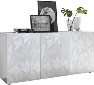 Les Tendances Les Tendances - Buffet 3 Portes - Blanc Laque brillant - l 181 x p 42 x h 84 cm - parigi