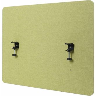 Hhg Akustik-Tischtrennwand 943, B&uuml;ro-Sichtschutz Schreibtisch Pinnwand, doppelwandig Stoff/Textil 60x75cm gr&uuml;n
