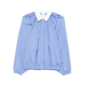 Patou Blau Gestreiftes Langarmhemd - - Blouses & Shirts - Damen - Blau - S