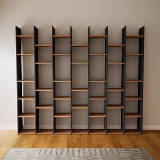 MYCS Biblioth&egrave;que - Graphite, design, &eacute;tag&egrave;re pour livres, sophistiqu&eacute;e, ouverte et fonctionelle - 272 x 232 x 34 cm, personnalisable