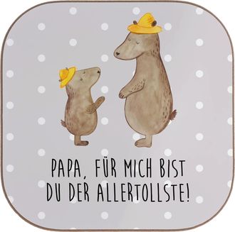 Mr. & Mrs. Panda Untersetzer für Gläser Bären mit Hut - Geschenk, Tassen, Tischuntersetzer, Familie, Coaster, Family, deko, Papa, Muttertag, Vatertag