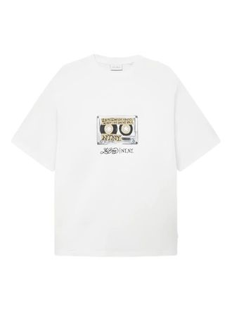 Les Deux T-Shirt mit Kassetten-Print - Weiß