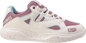 K-Swiss Tura Team Padel Chaussures de Tennis pour Femme, Blanc/Violet/Turquoise Pastel, 38 EU