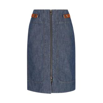 Fendi Jeansrock mit Rei&szlig;verschluss-Detail - - Skirts - Damen - Blau - XS