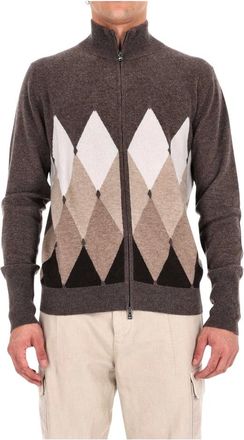 Ballantyne Homme, Pulls, Multicolore, Taille: 2XL Cardigan Argyle Entièrement Zippé