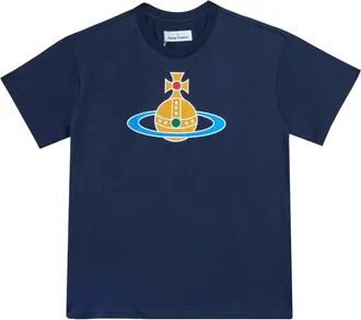 Vivienne Westwood Homme, Tops, Bleu, Taille: M Oversized Orb Classic T-shirt