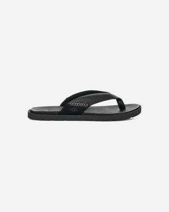 UGG Seaside II Flip f&uuml;r Herren in Black, Gr&ouml;&szlig;e Leder/Wildleder
