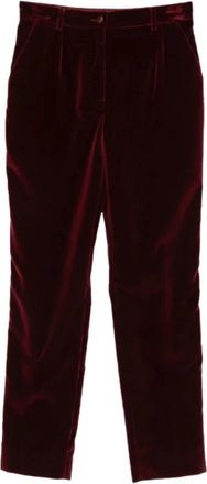 Dolce & Gabbana Samt-Hosen mit Seitenstreifen - - Trousers - Damen - Rot - S