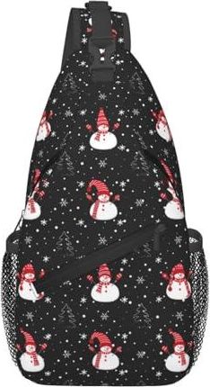 Generic No&euml;l Hiver Bonhommes De Neige Mignons Sapins Flocons De Neige Sac &Agrave; Bandouli&egrave;re Antivol Pochette Epaule Pratique Sac Banane Pour Femme Sport Shopping