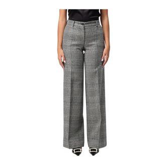 Dolce & Gabbana Wide Leg Plaid Hosen - - Trousers - Damen - Grau - 2XL