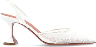 Amina Muaddi Femme, Chaussures, Blanc, Taille: 38 EU Holli Lace Sling 70