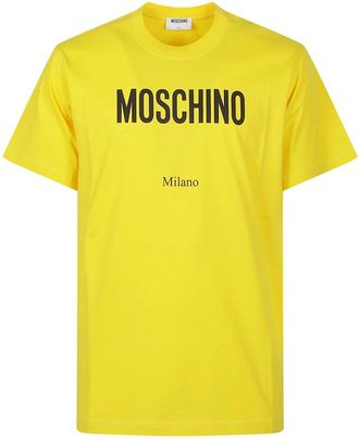 Moschino Homme, Tops, Jaune, Taille: L Logo Print T-Shirt