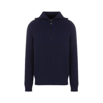 Saison 1865 Trucker-Pullover aus Wolle - Blau