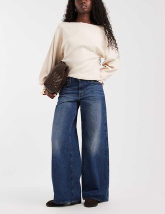 Levi's mittelhohe Wide-Leg-Jeans aus Denim in mittlerer Waschung-Blau