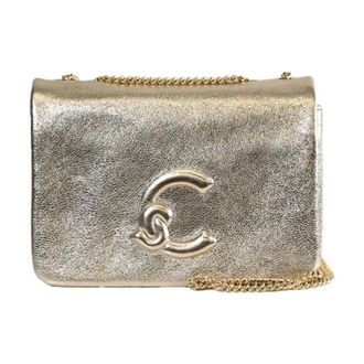 Coccinelle Leder Schultertasche mit Kette und Logo - - Bags - Damen - Gelb - ONE SIZE