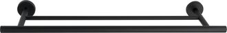WENKO Badetuchstange Duo Mod. Bosio, Edelstahl, inkl. Schraubmaterial für Wandmontage, 60x5,5x14 cm, Schwarz
