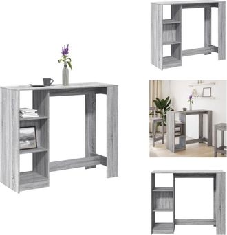 vidaXL Vidaxl - Table de bar avec étagère sonoma gris bois dingénierie - Table De Bar - Tables De Bar - Table De Pub - Table De Bar De Cuisine