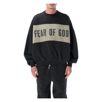 Fear of God Homme, Sweatshirts et sweats &agrave; capuche, Gris, Taille: XL SweaT-shirt Court Relax&eacute; Panneau