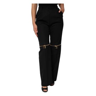 Dolce & Gabbana Schwarze Wollhose mit geradem Bein - - Trousers - Damen - Schwarzk - M