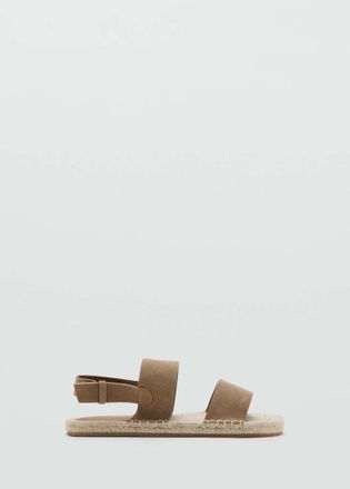Mango Sandales 100 % cuir lani&egrave;res boucles sable - Homme - 40 - MANGO MAN