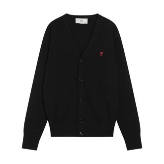 Ami Maglia Cardigan Corto - - Knitwear - Herren - Schwarzk - 2XL