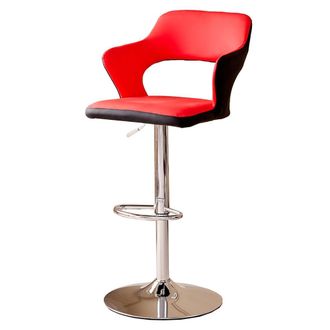 Generic H&ouml;henverstellbarer Barhocker aus Leder mit R&uuml;ckenlehne und Armlehnen - Drehbarer K&uuml;chenstuhl f&uuml;r Esszimmer, Restaurant, B&uuml;ro - Rotes Design