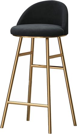 Generic Barhocker in Tresenh&ouml;he (66/76 cm) mit R&uuml;cken- und Fu&szlig;st&uuml;tze, samtbezogen, geeignet f&uuml;r K&uuml;cheninseln, Tragkraft: 150 kg