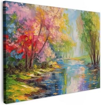 MuchoWow &copy; Impression sur Toile Decoration Murale Peinture 70x50 cm Tableaux Decoratifs Muraux D&eacute;co Chambre Tableau Salon Peinture &agrave; lhuile - Paysage - Nature 